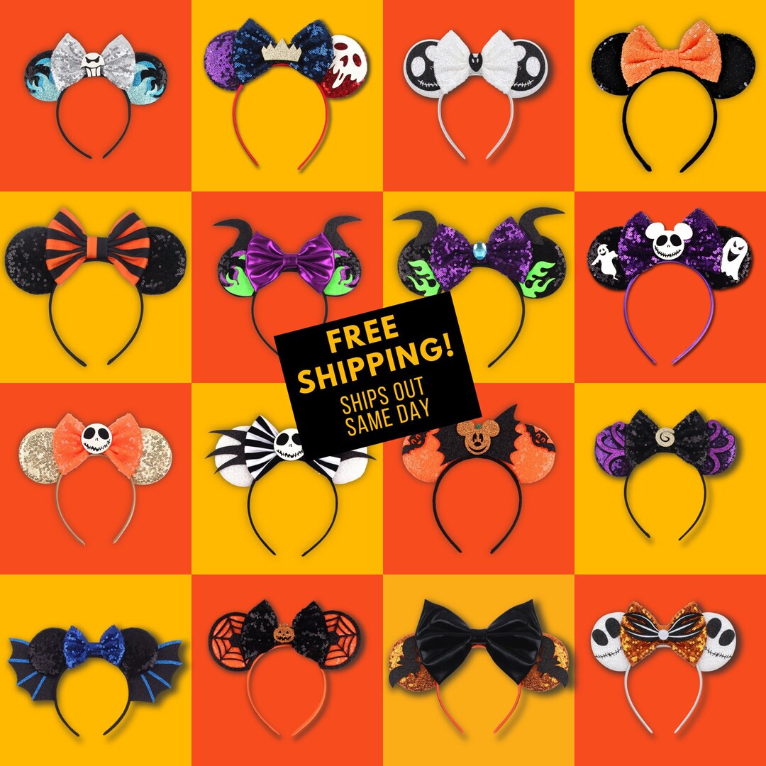 Halloween Minnie Mouse Ears Bat Mickey Ears Bat Wing Ears - Etsy