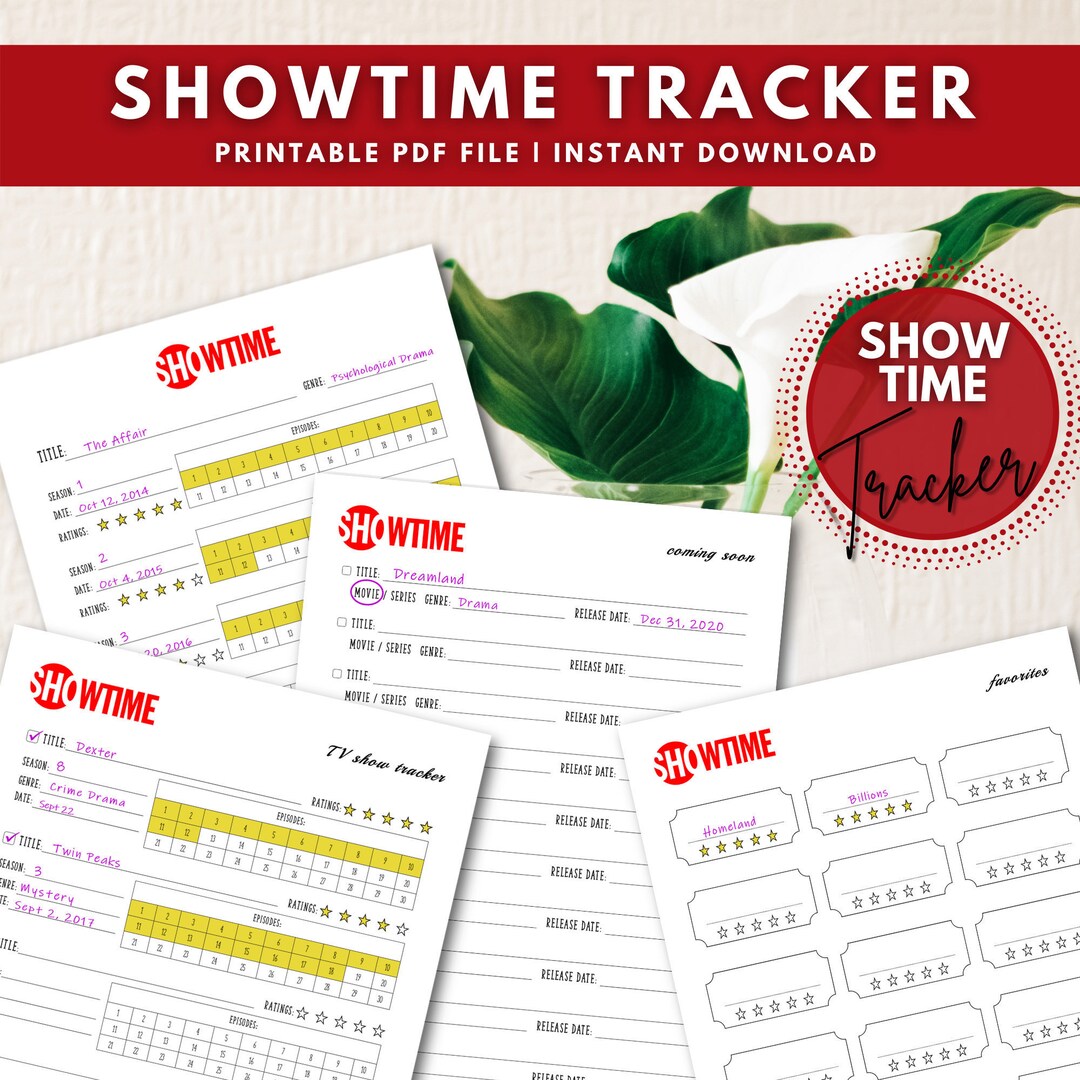 Printable Tracker for Showtime Shows Series Movies Series - Etsy