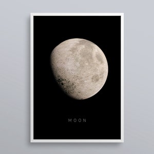 Moon Print, Moon Printable, Moon Poster, Moon Wallart, Space Wall Art ...