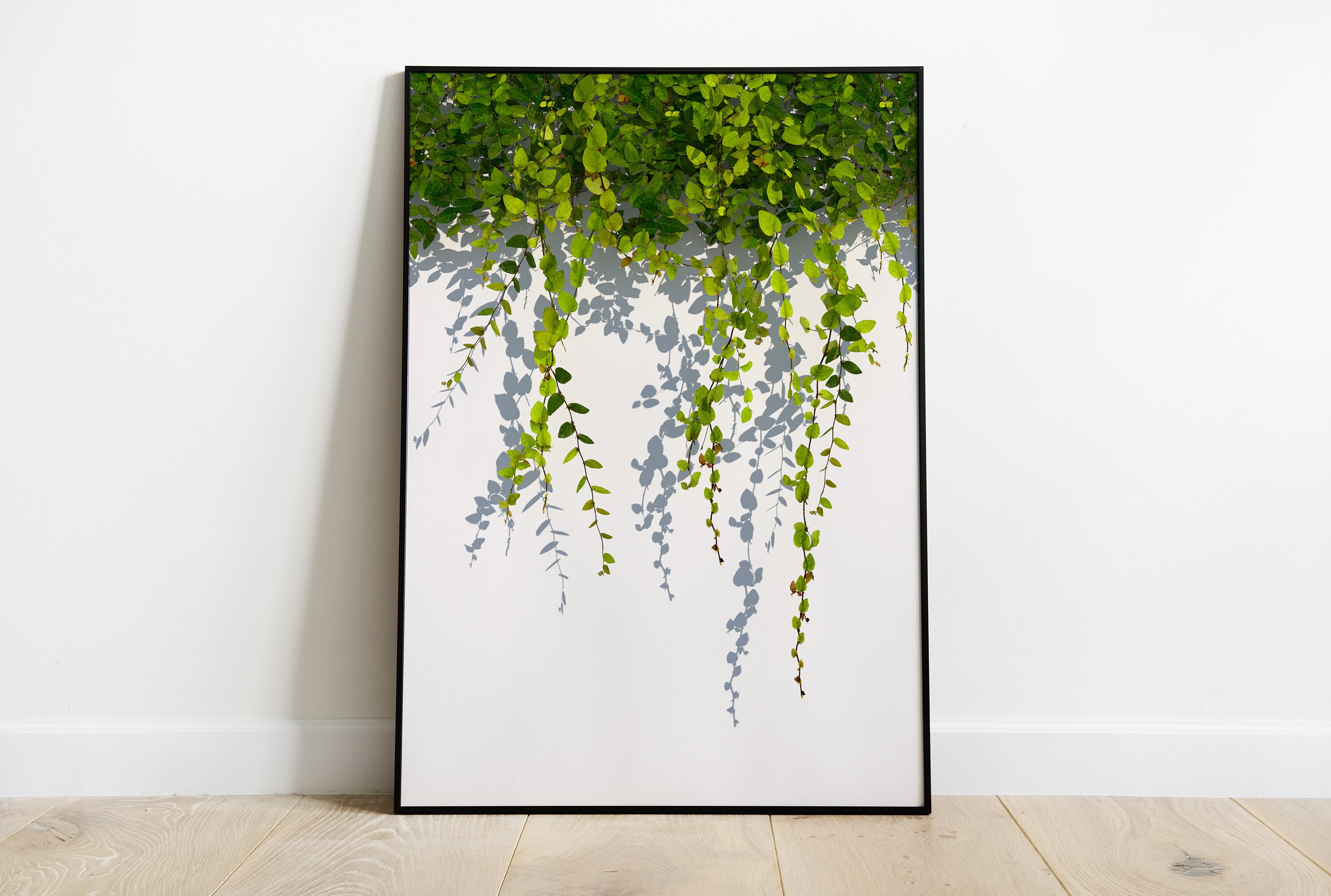 Printable Vine Poster, Vine Print, Green Ivy, Leaf Print, Teal Wall Art ...