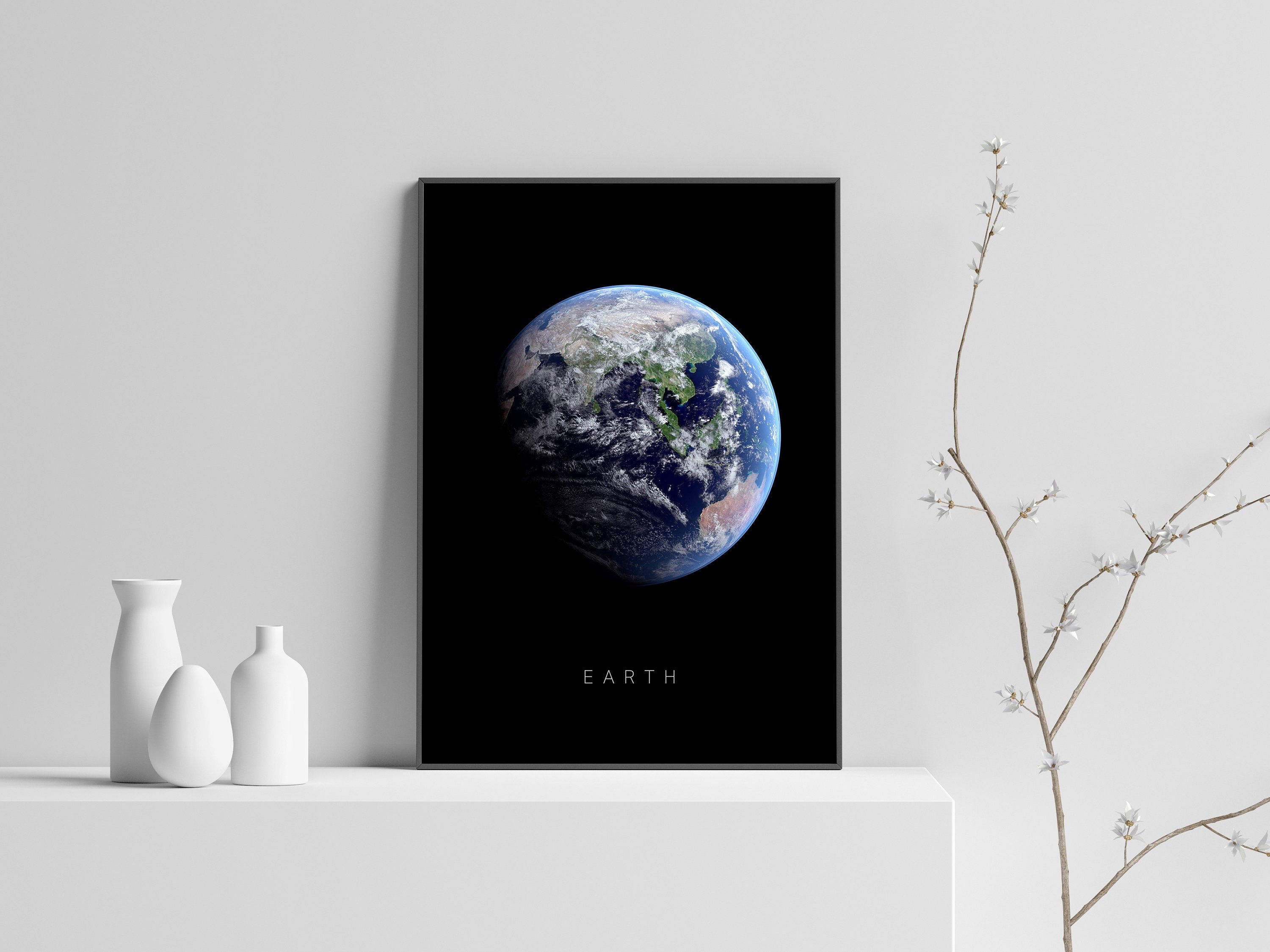 Earth Print, Earth Printable, Earth Poster, Earth Wallart, Space Wall ...