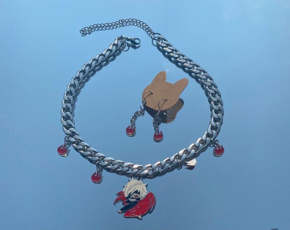 Anime Inspired Stainless Steel Choker and Earrings - Etsy