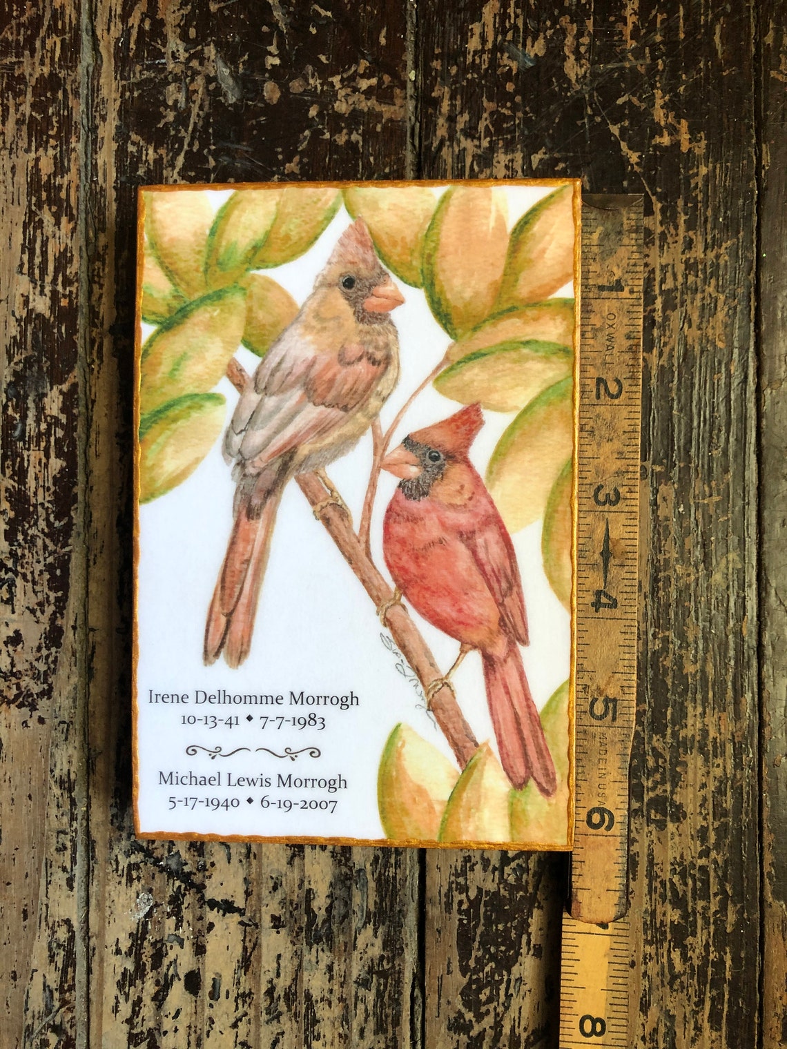 Couple Red Bird Remembrance Plaque Memorial Gift Personalized - Etsy