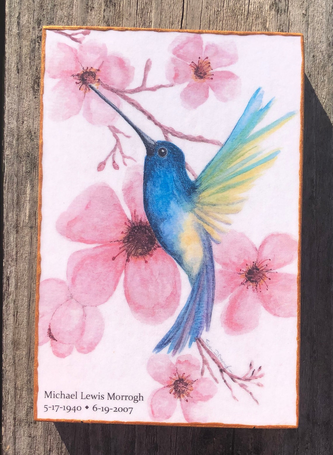 Hummingbird Remembrance Plaque Memorial Gift Personalized - Etsy