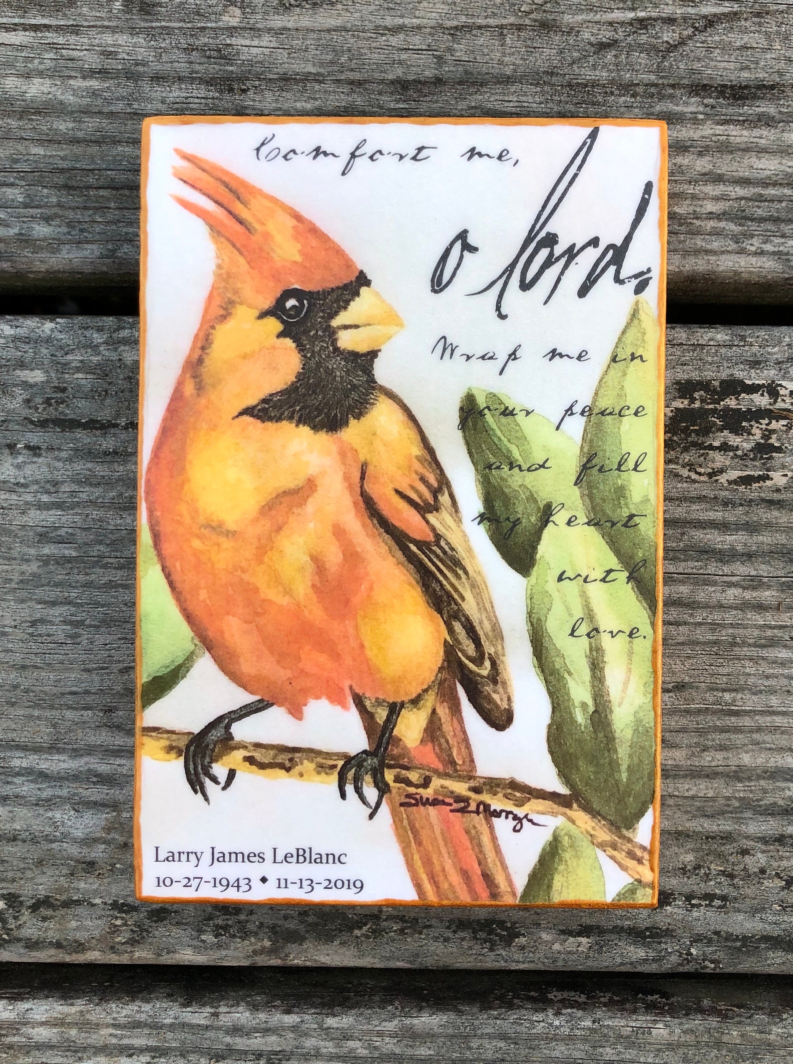 Red Bird Remembrance Plaque Memorial Gift Personalized - Etsy