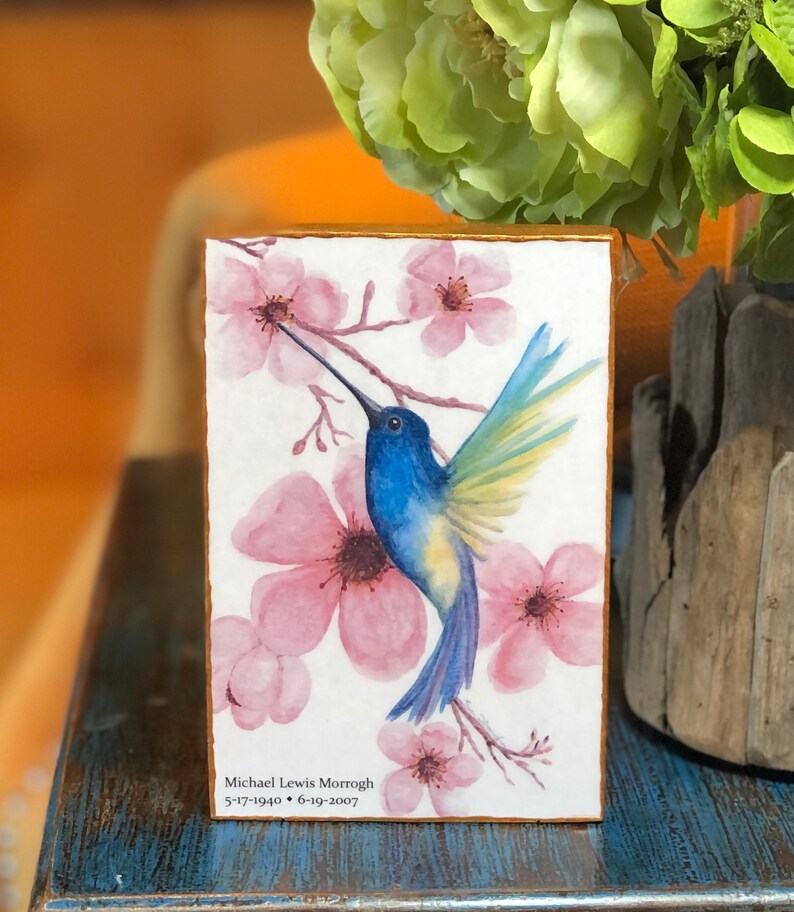 Hummingbird Remembrance Plaque Memorial Gift Personalized | Etsy