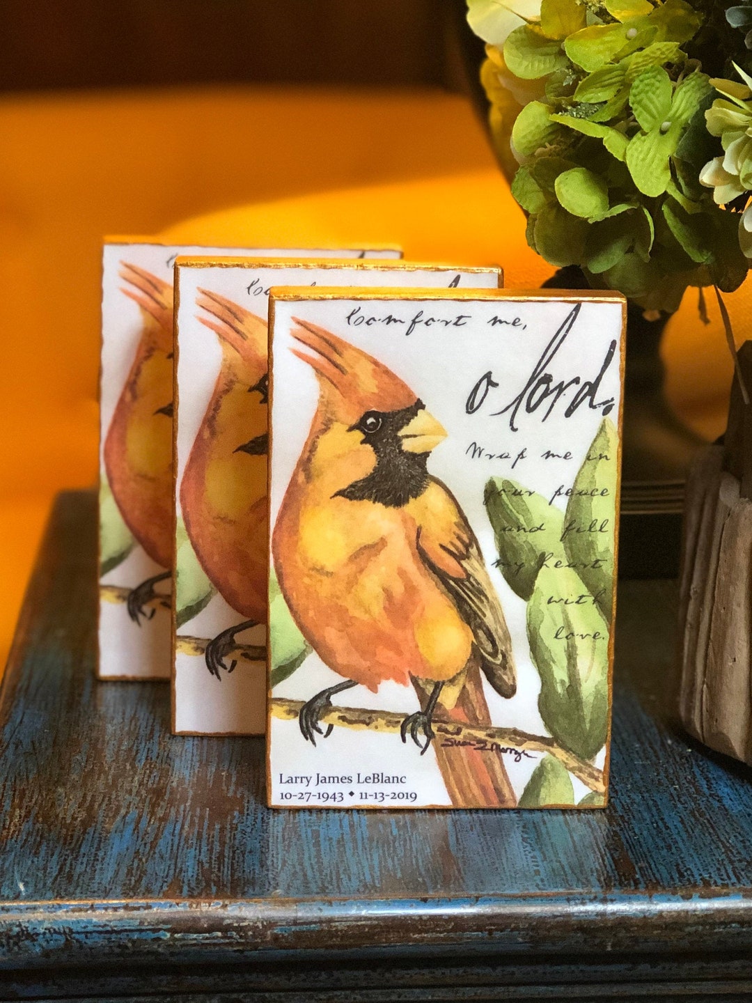 Red Bird Remembrance Plaque Memorial Gift Personalized - Etsy