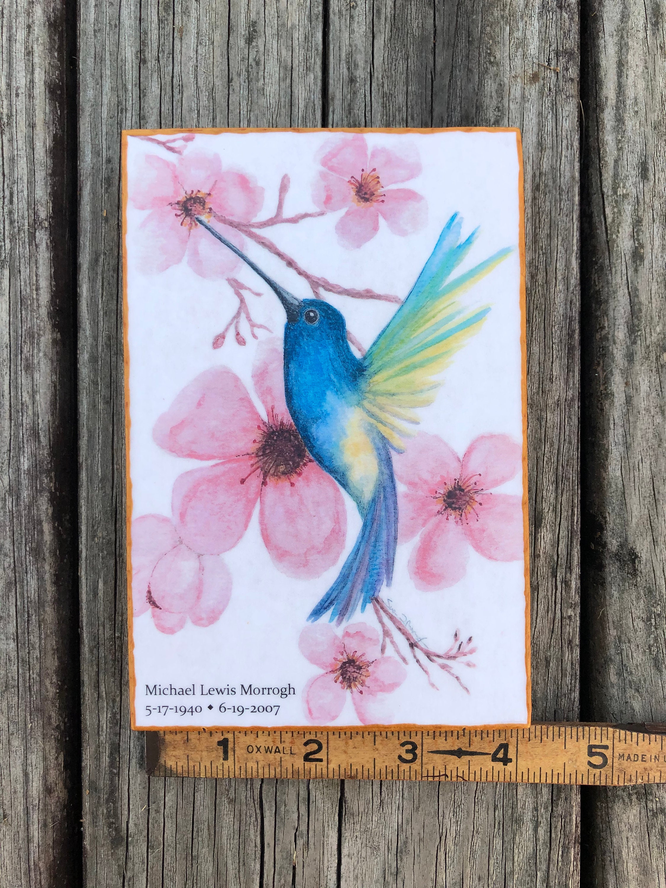 Hummingbird Remembrance Plaque Memorial Gift Personalized - Etsy