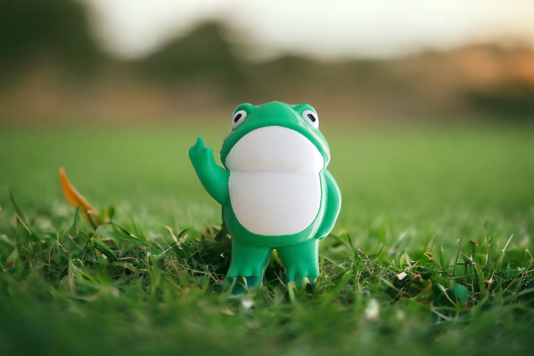 Rebellious Frog Figurine 3D Printed Cheeky Frog With Middle Finger Fun ...