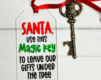 Santa's Magic Key House Without a Chimney, Engraved Christmas Ornaments ...