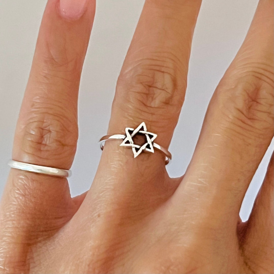Sterling Silver Star of David Ring, Silver Star of David Ring, Jewish ...