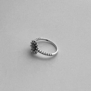 Sterling Silver Sunflower Ring, Sterling Silver Flower Ring, Dainty ...