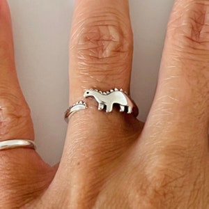 Sterling Silver Dinosaur Ring, Dino Ring, Silver Dino Ring, Dinosaur ...