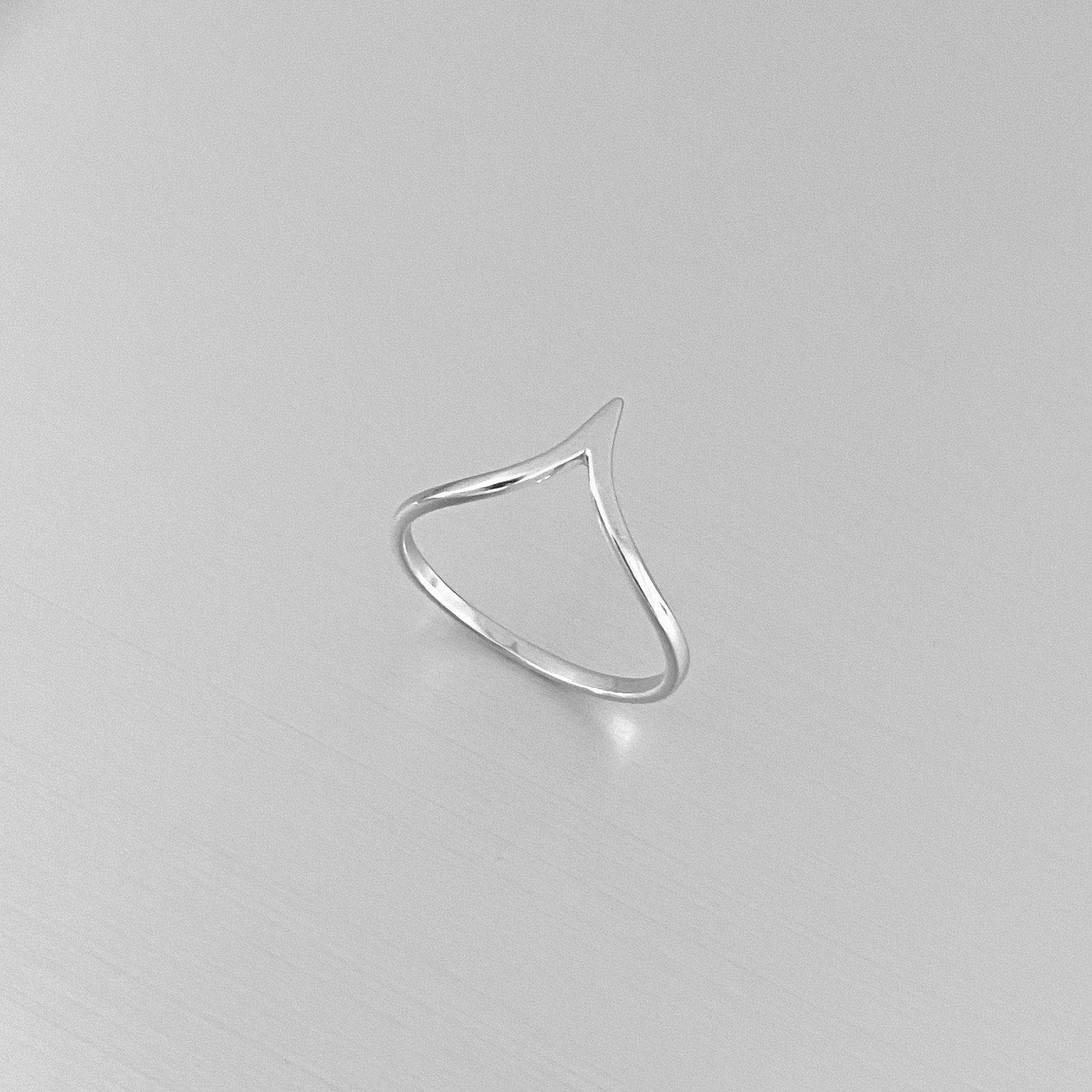 Sterling silver deep V ring v ring silver ring dainty ring | Etsy