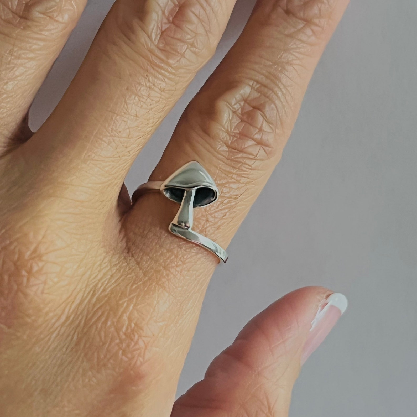 Sterling Silver Mushroom Ring Mushroom Ring Silver Mushroom - Etsy