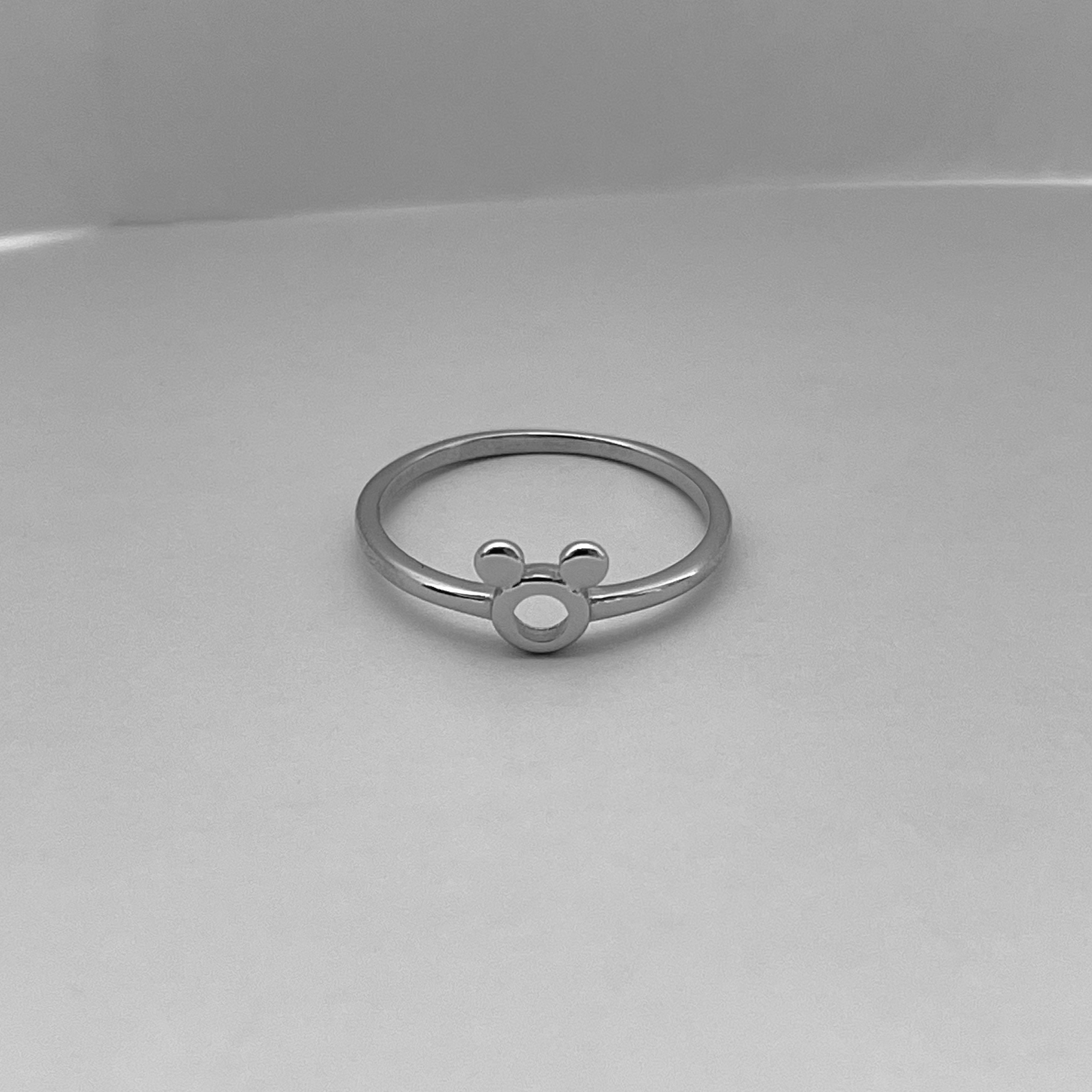 Sterling Silver Tiny Mickey Mouse Inspired Ring, Mouse Ring, Silver ...
