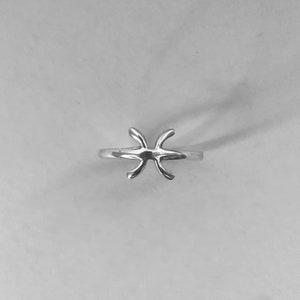 Sterling Silver Pisces Toe Ring, Zodiac Toe Ring, Astrology Toe Ring, Horoscope Toe Ring, Silver ...