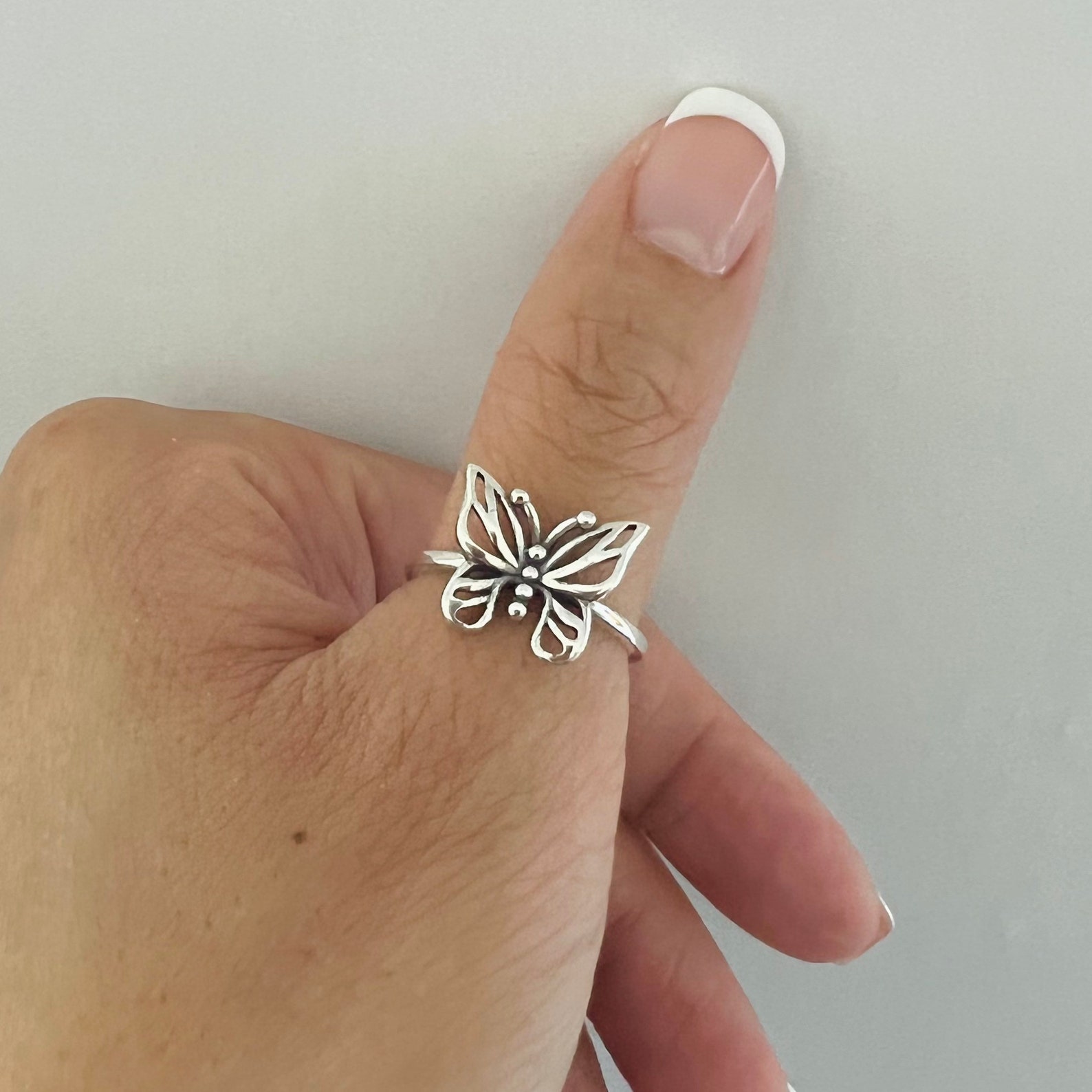 Sterling Silver Butterfly Ring, Silver Butterfly Ring, Silver Ring ...