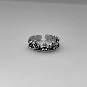 Sterling Silver Crown Toe Ring, Crown Ring, Silver Crown Ring, Silver ...