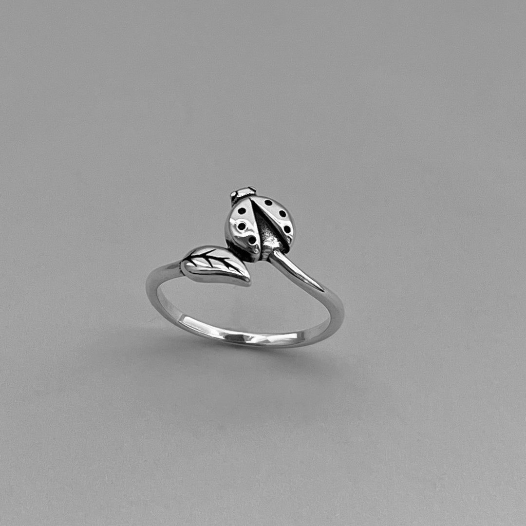 Sterling Silver Ladybug Ring, Bug Ring, Silver Ladybug Ring, Silver Bug ...