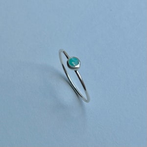 Sterling Silver Tiny Turquoise Ring, Dainty Turquoise Ring, Tiny Turquoise Ring, Baby Ring ...