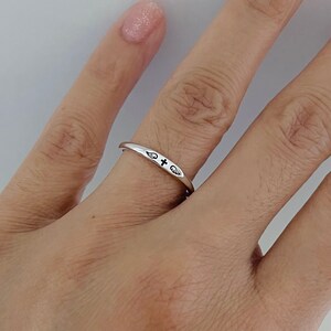 Sterling Silver Thin Cross With Angel Wings Band Ring, Cross Ring ...
