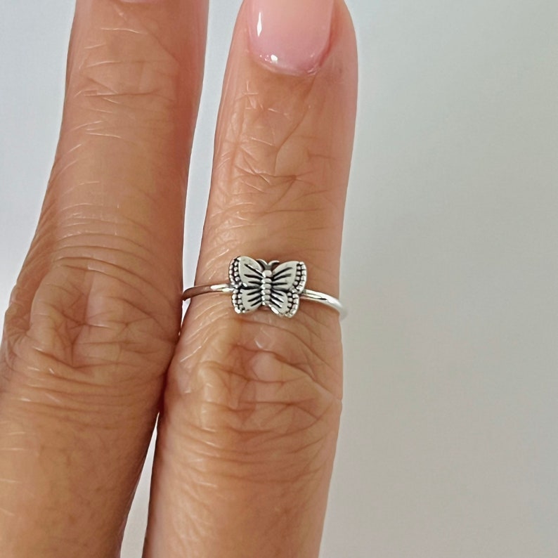 Sterling Silver Tiny Butterfly Ring, Butterfly Ring, Silver Butterfly ...
