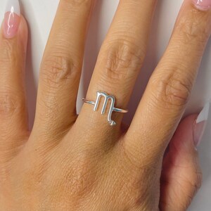 Sterling Silver Scorpio Ring, Zodiac Ring, Astrology Ring, Horoscope Ring, Silver Scorpio Ring ...