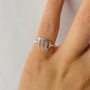 Sterling Silver Virgo Ring, Zodiac Ring, Astrology Ring, Horoscope Ring ...