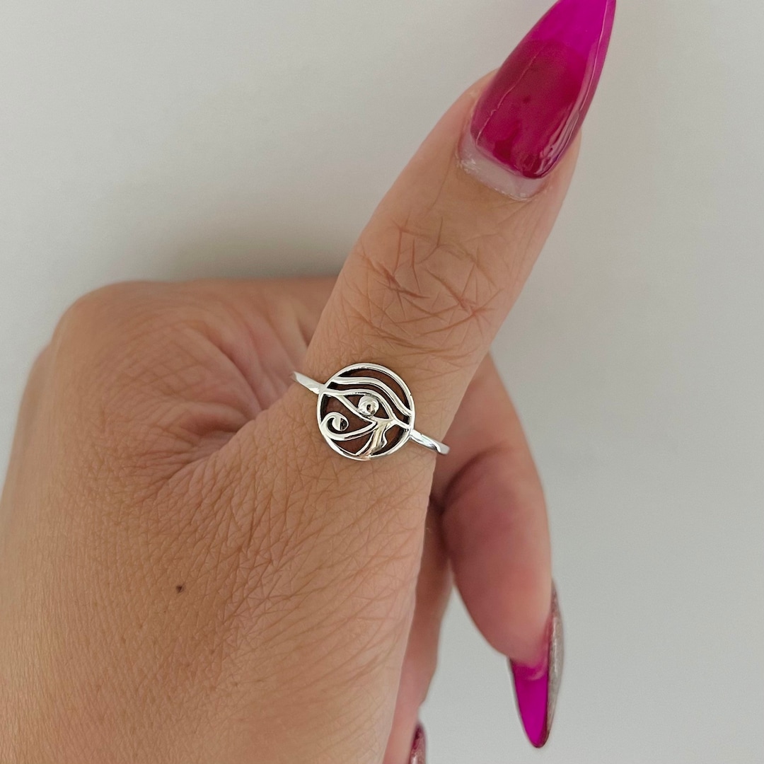 Sterling Silver Eye of Horus Ring, Eye of Horus Ring, Egyptian Ring ...