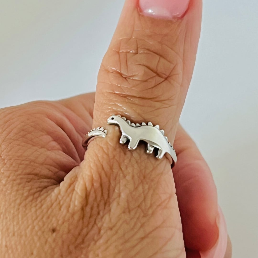 Sterling Silver Dinosaur Ring, Dino Ring, Silver Dino Ring, Dinosaur ...