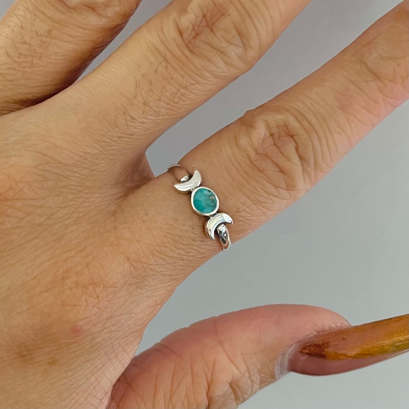 Silver Moon Ring - Etsy