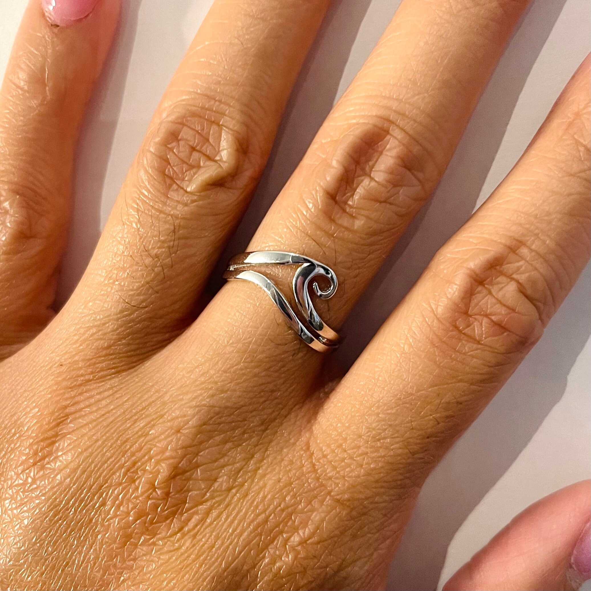 Sterling silver wave ring ocean ring silver ring | Etsy