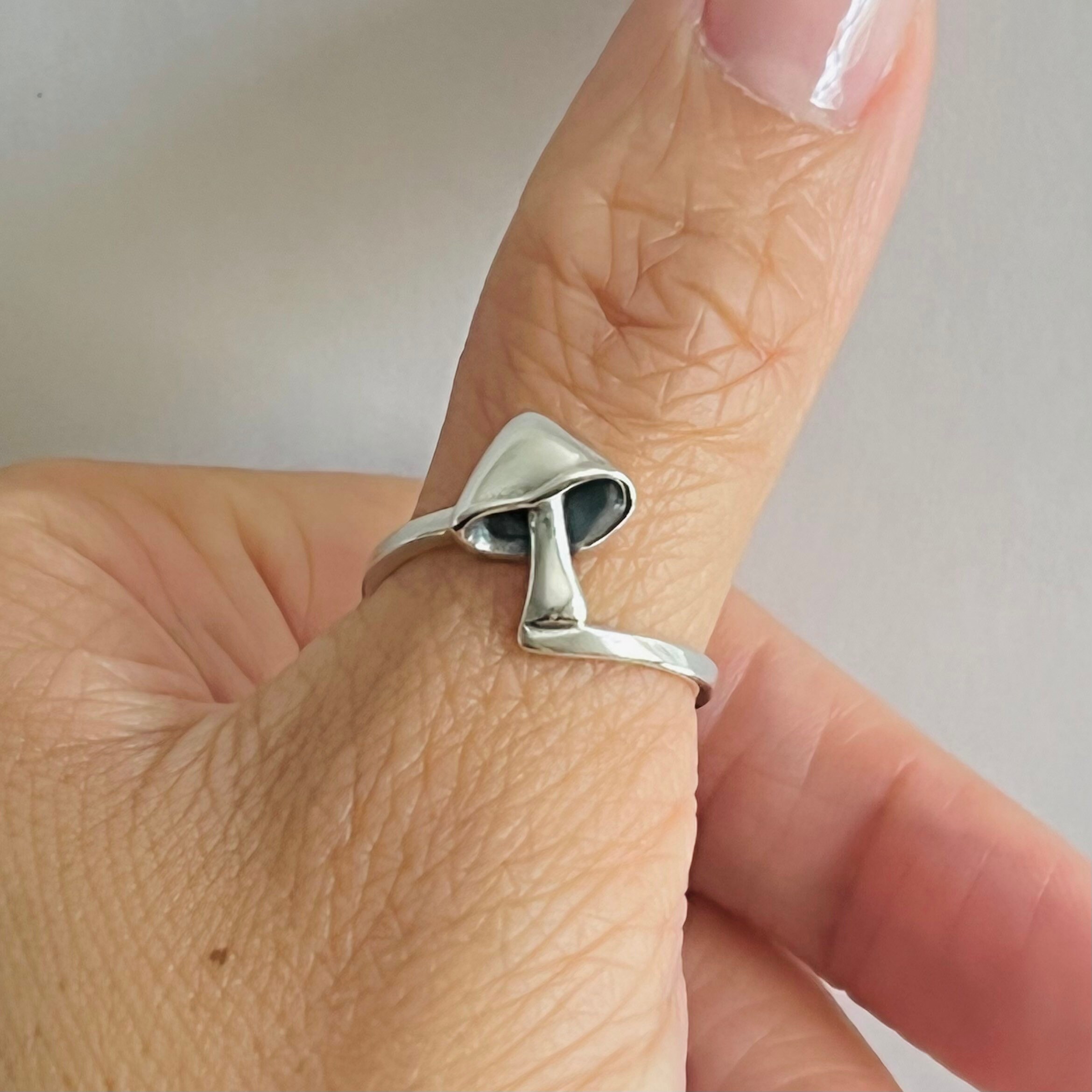 Sterling Silver Mushroom Ring Mushroom Ring Silver Mushroom - Etsy