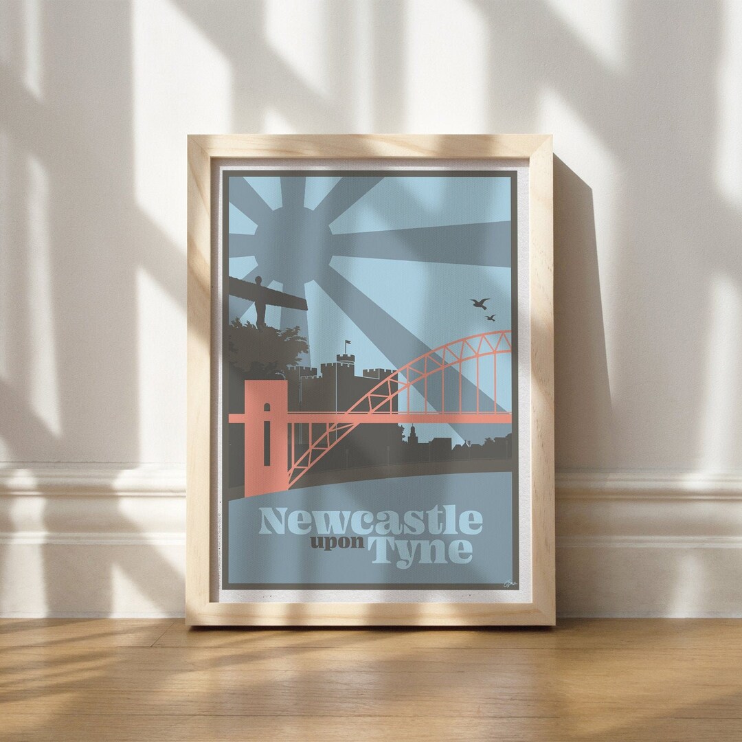 Newcastle Travel Poster | Tyne Bridge Print | North East | Newcastle ...