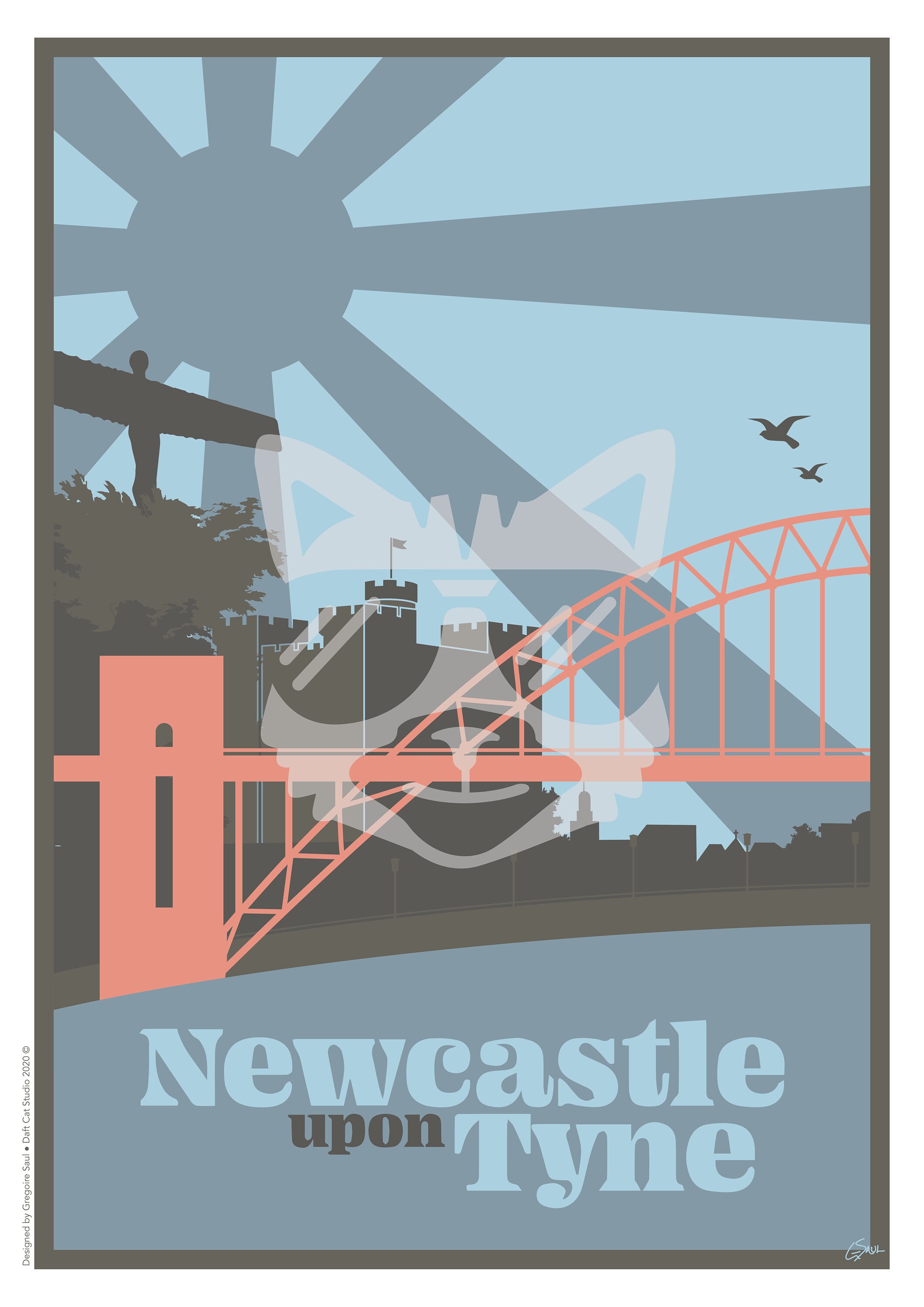 Newcastle Upon Tyne Travel Poster Tyne Bridge Print North - Etsy Singapore