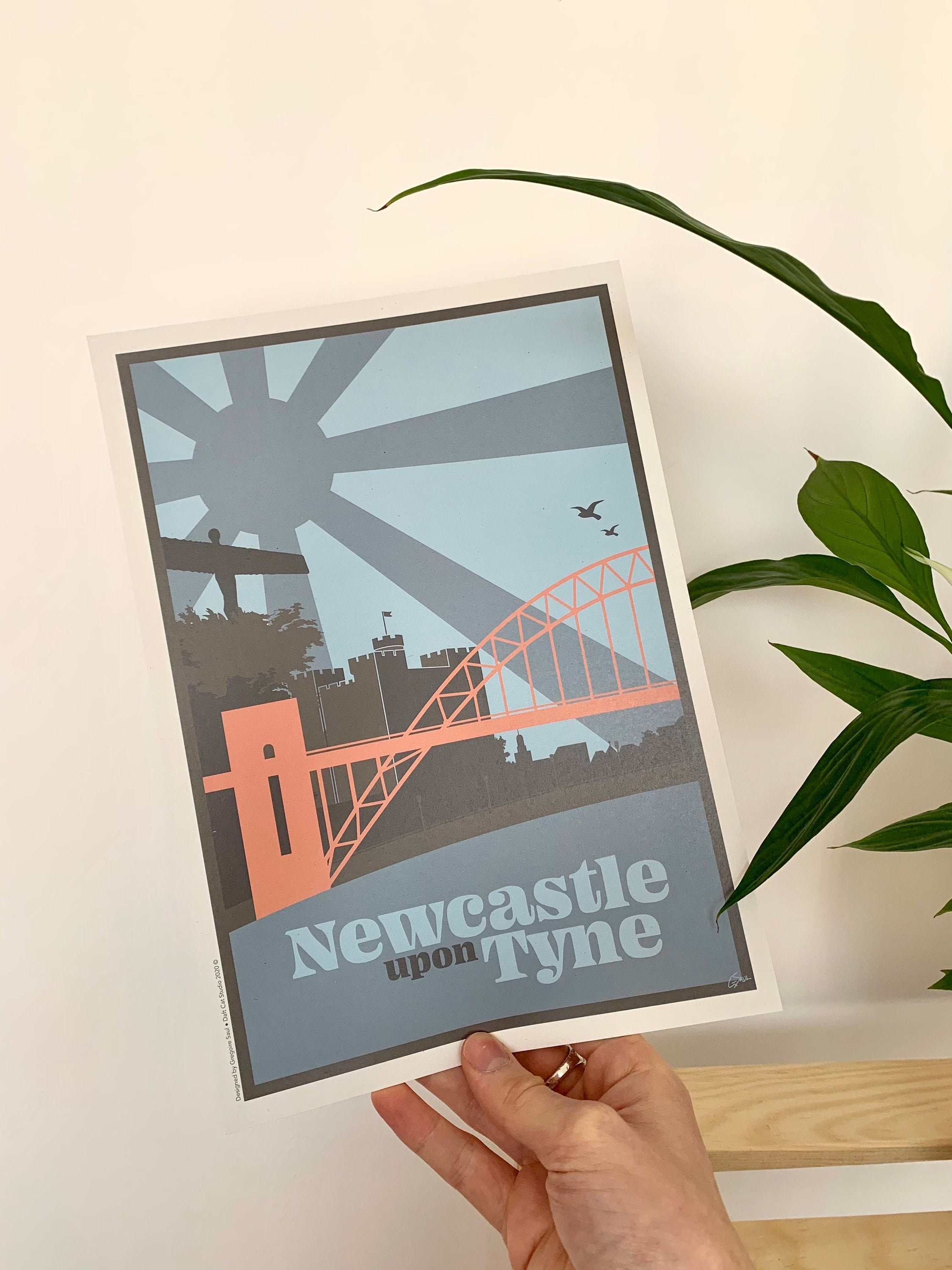 Newcastle upon Tyne Travel Poster Tyne Bridge Print North | Etsy
