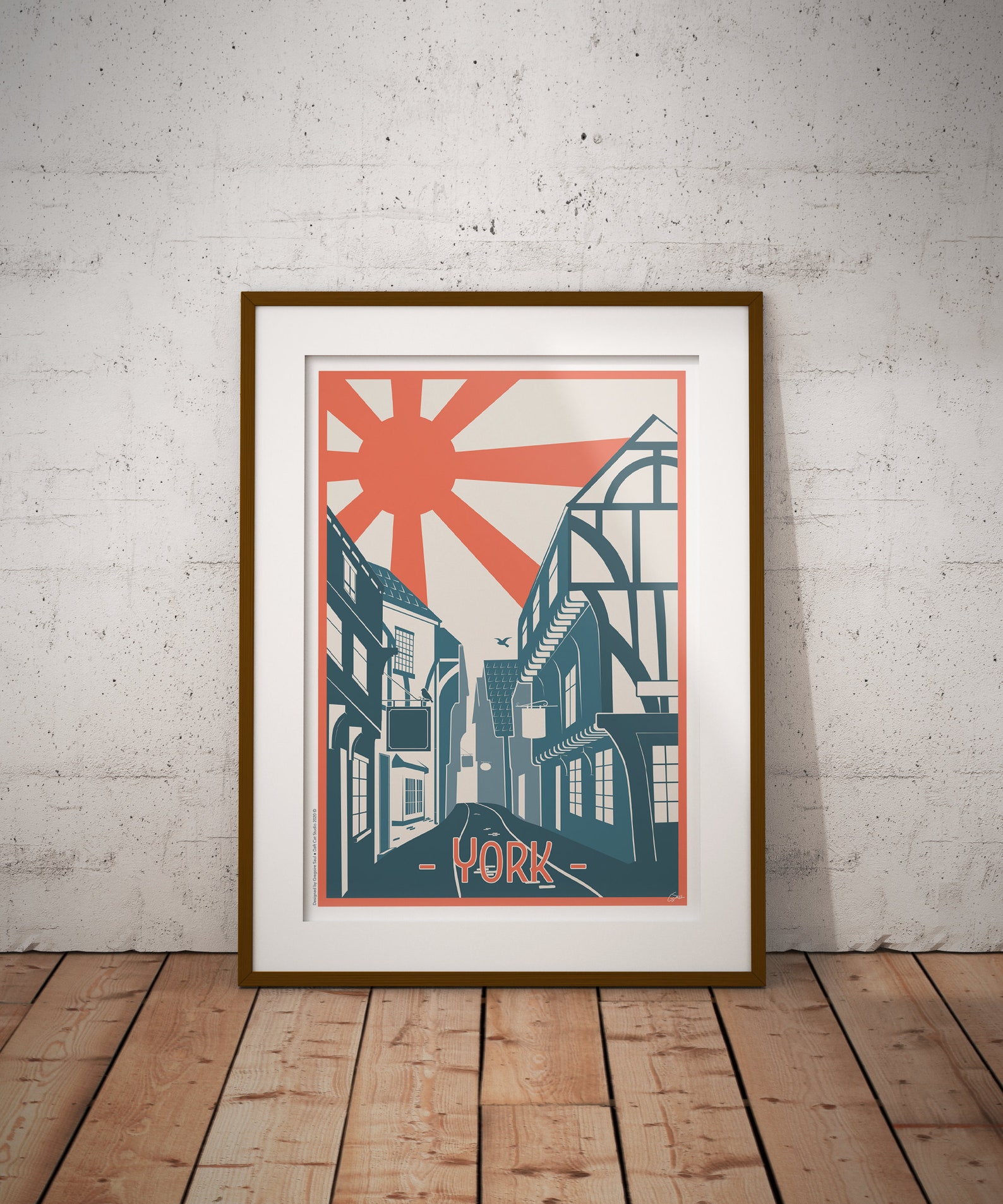 York Travel Poster Designed and Printed in the UK Wall Deco Hanging ...