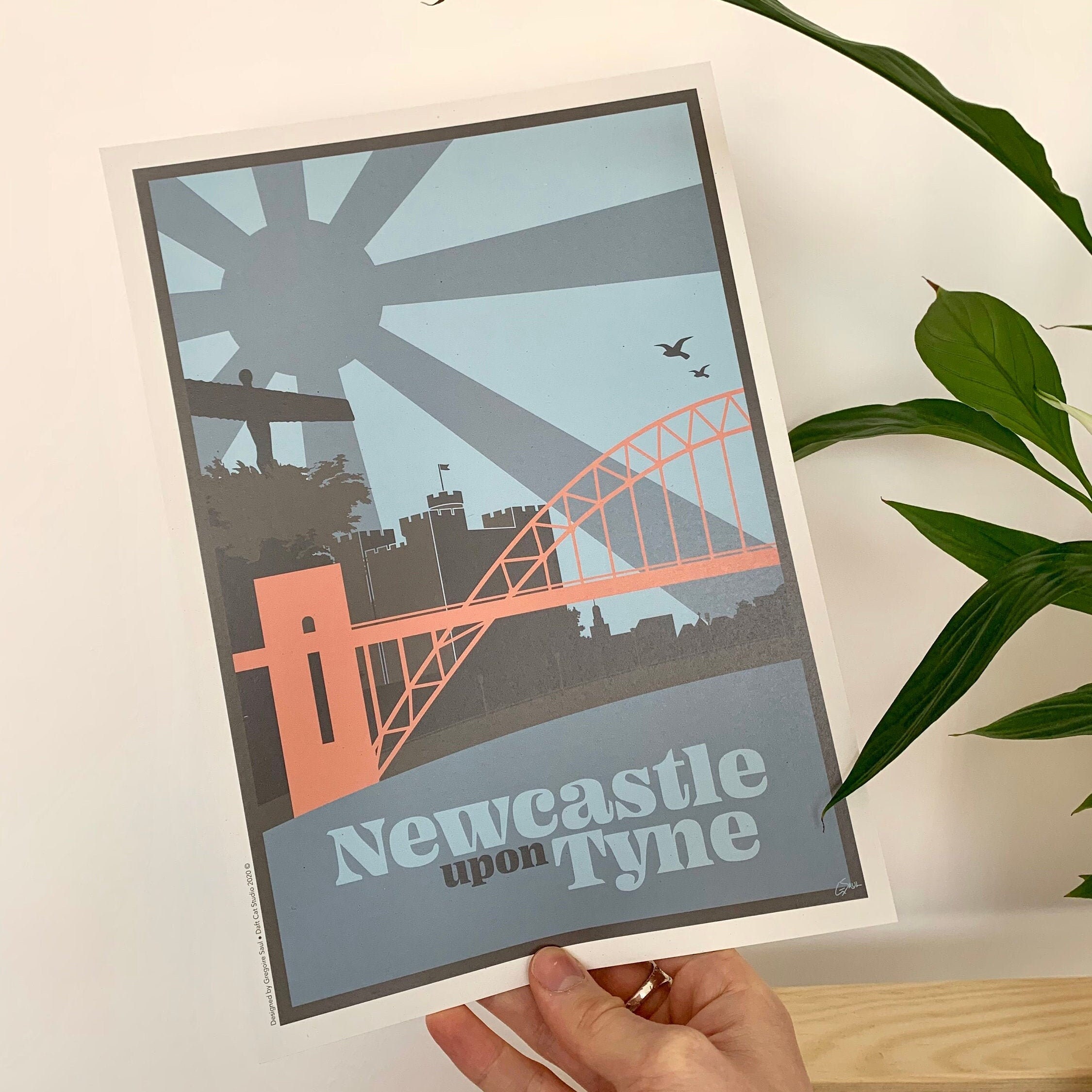 Newcastle Upon Tyne Travel Poster Tyne Bridge Print North - Etsy Singapore