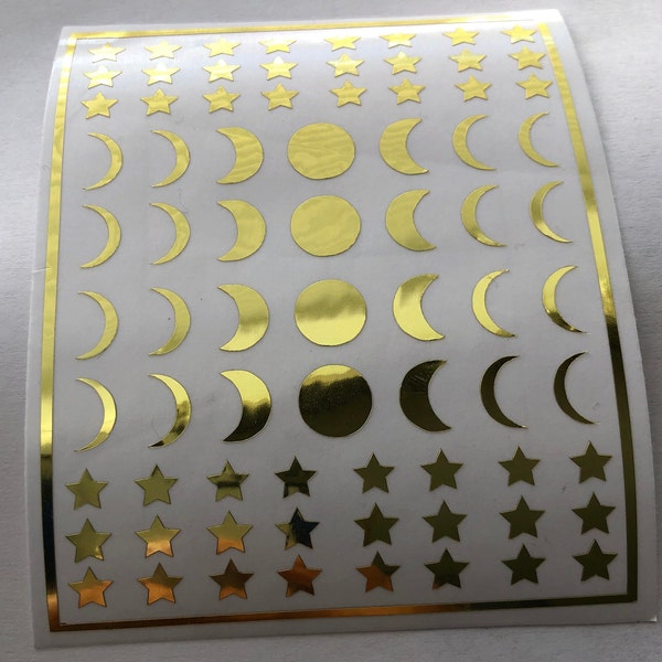 Moon Nail Decals Etsy