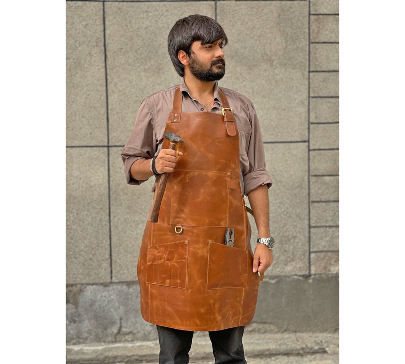 Leather Apron Men Blacksmith Apron Woodworking Apron Work | Etsy