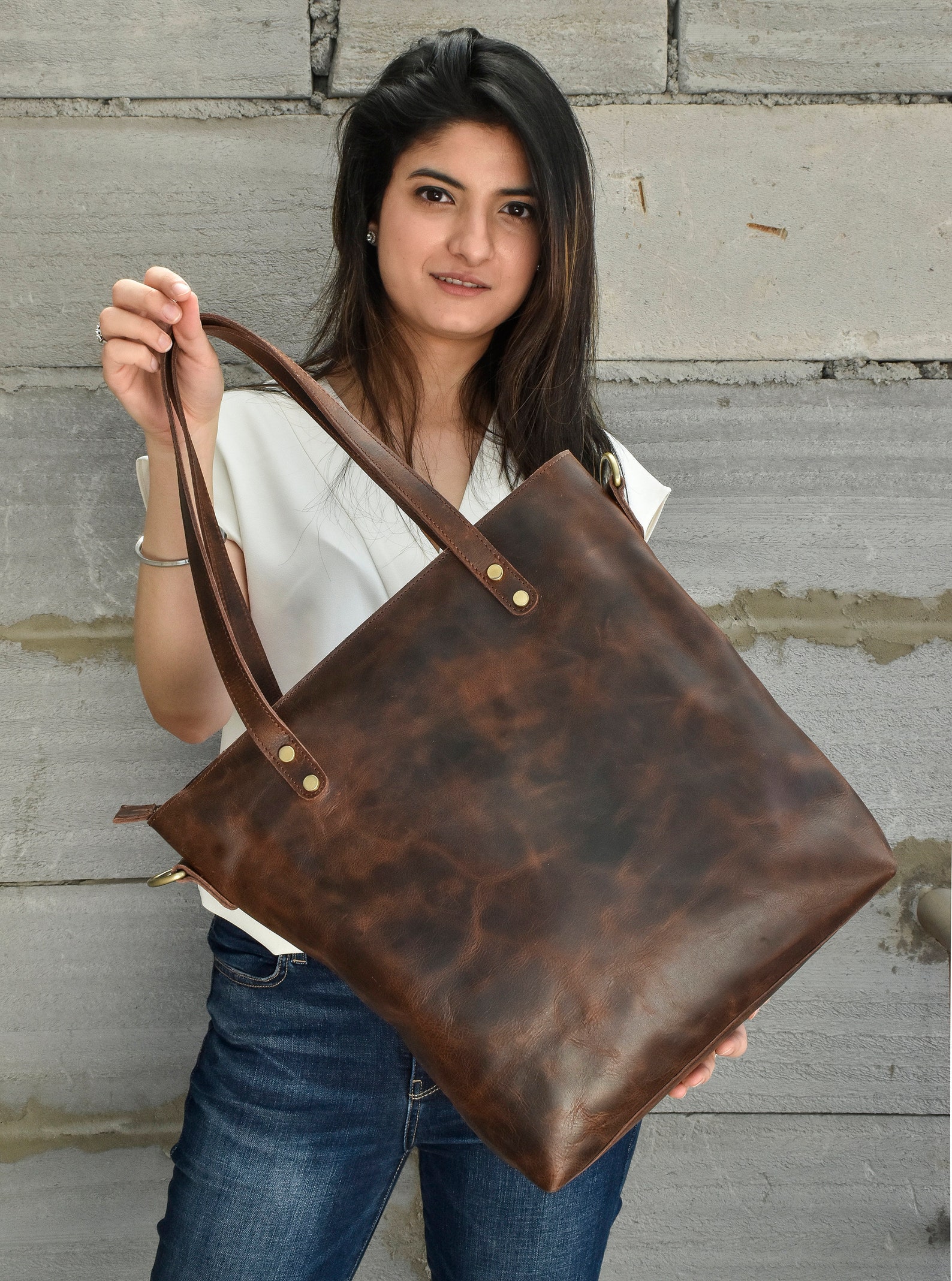 Handmade Tote Bag Leather Tote Bag Large Tote Bag Shoulder - Etsy