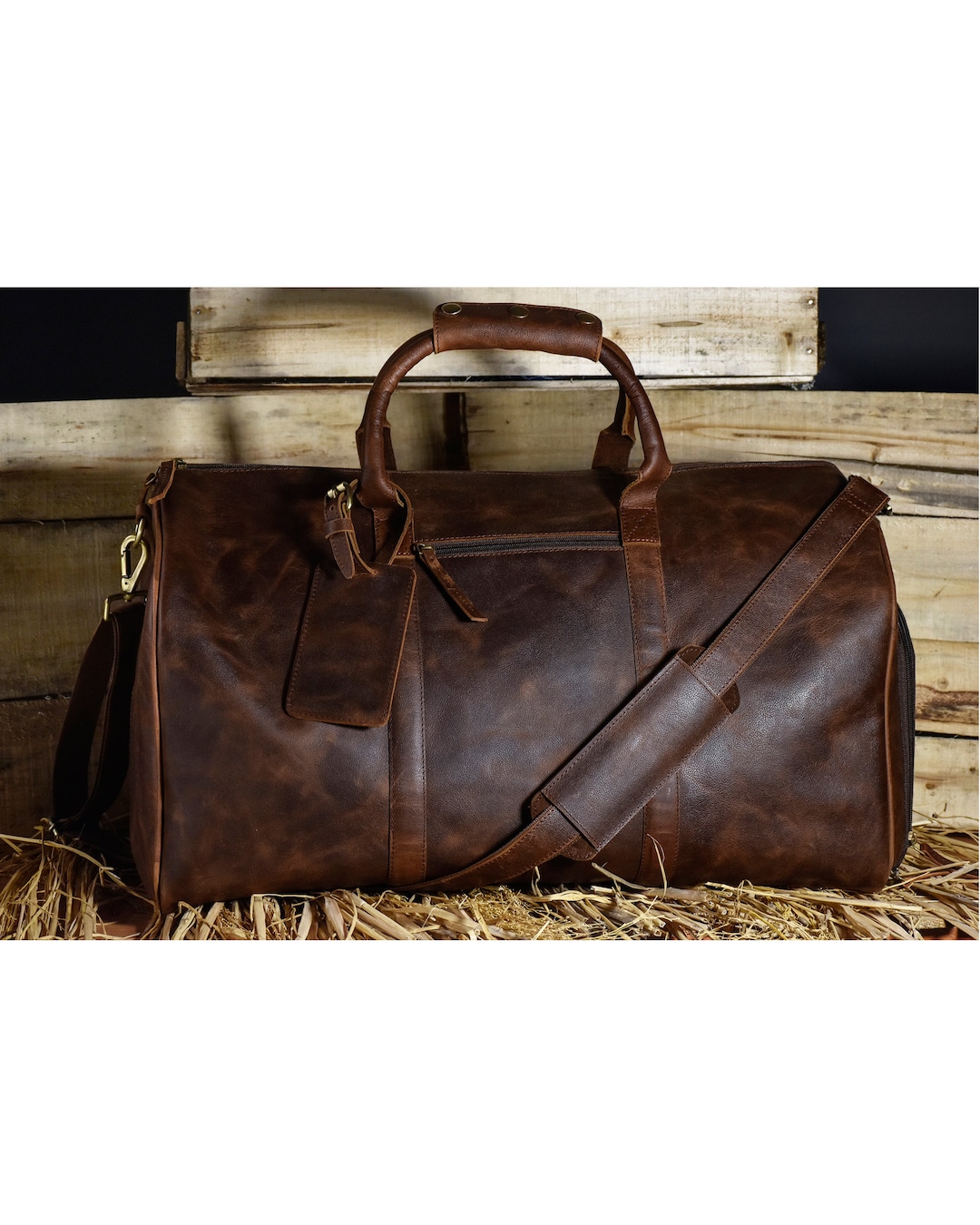 Leather Weekender Bag Men Leather Duffel Bag Weekend Bag Overnight Bag ...