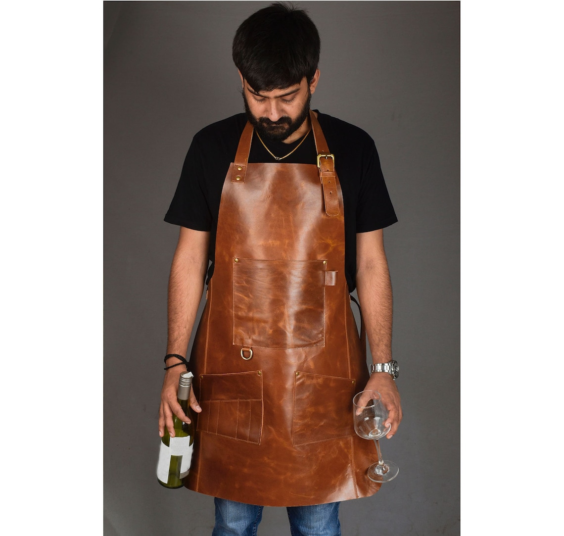 Leather Apron Bartender Apron Full Grain Leather Birthday - Etsy