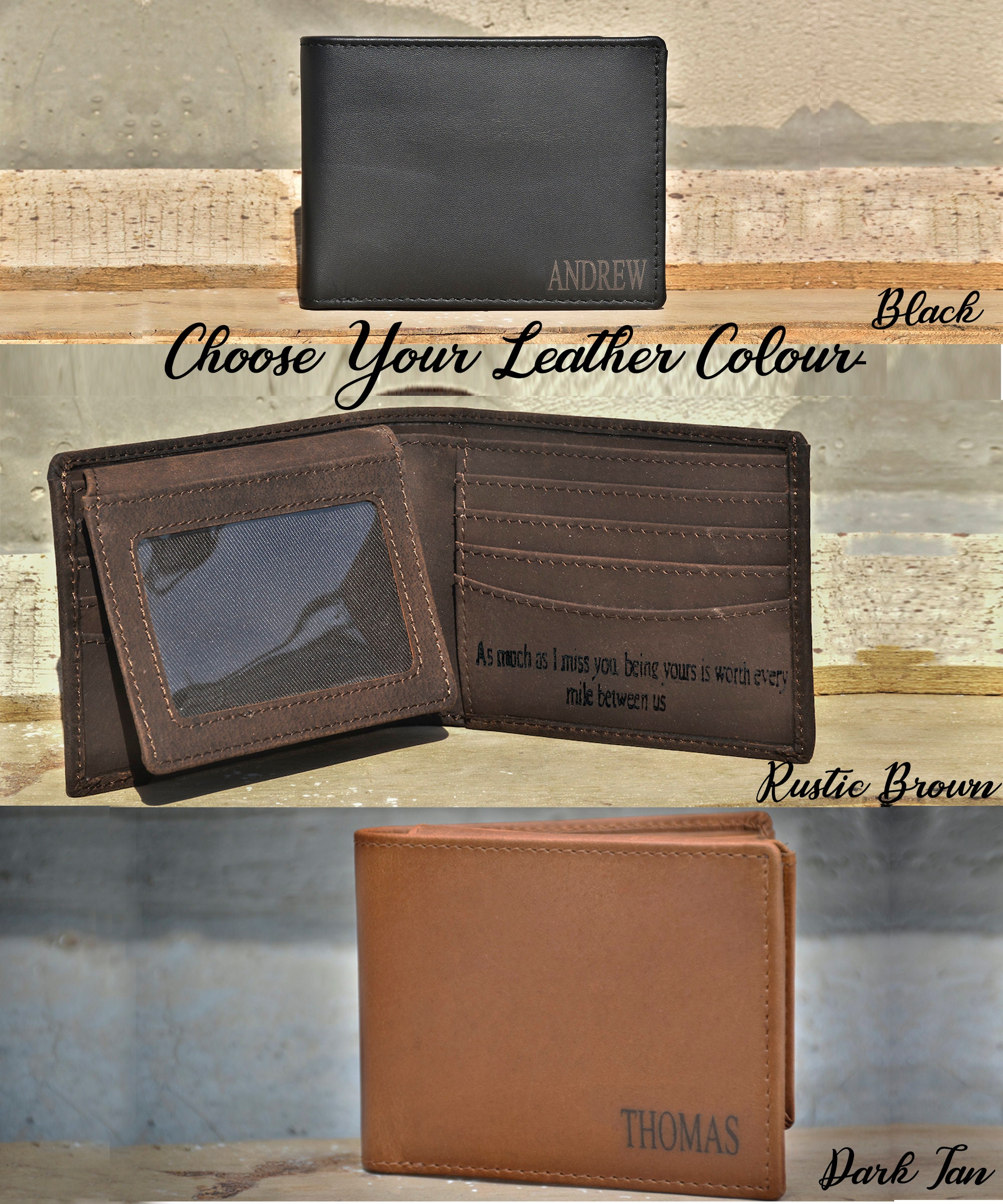 Leather wallet personalized wallet men engraved wallet husband | Etsy