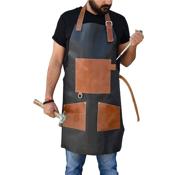 Leather Apron Men Blacksmith Apron Woodworking Butcher Bbq - Etsy