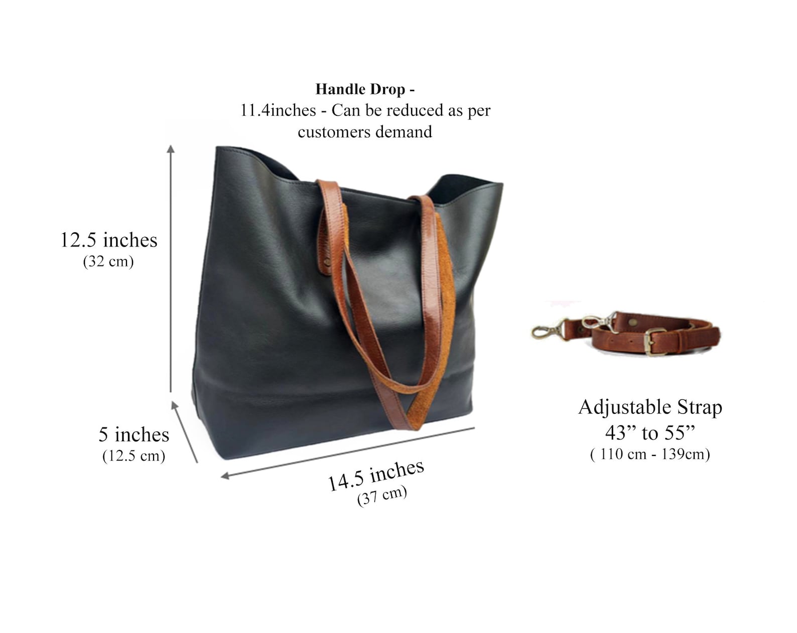 Black Leather Tote Bag for Women Purse Large Work Shoulder Bag - Etsy