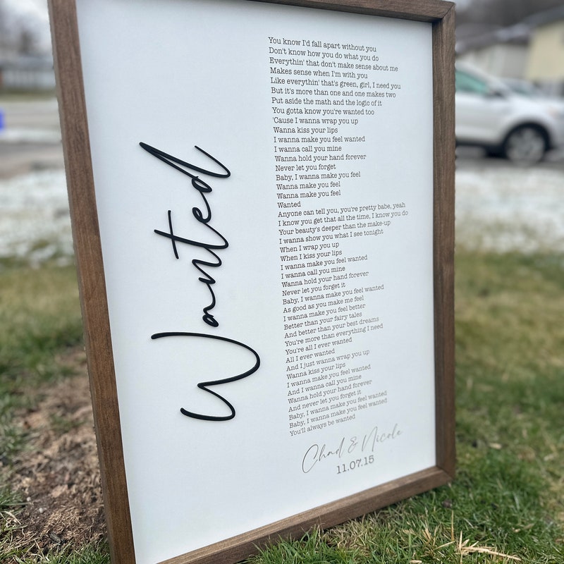 Wedding Lyrics - Etsy