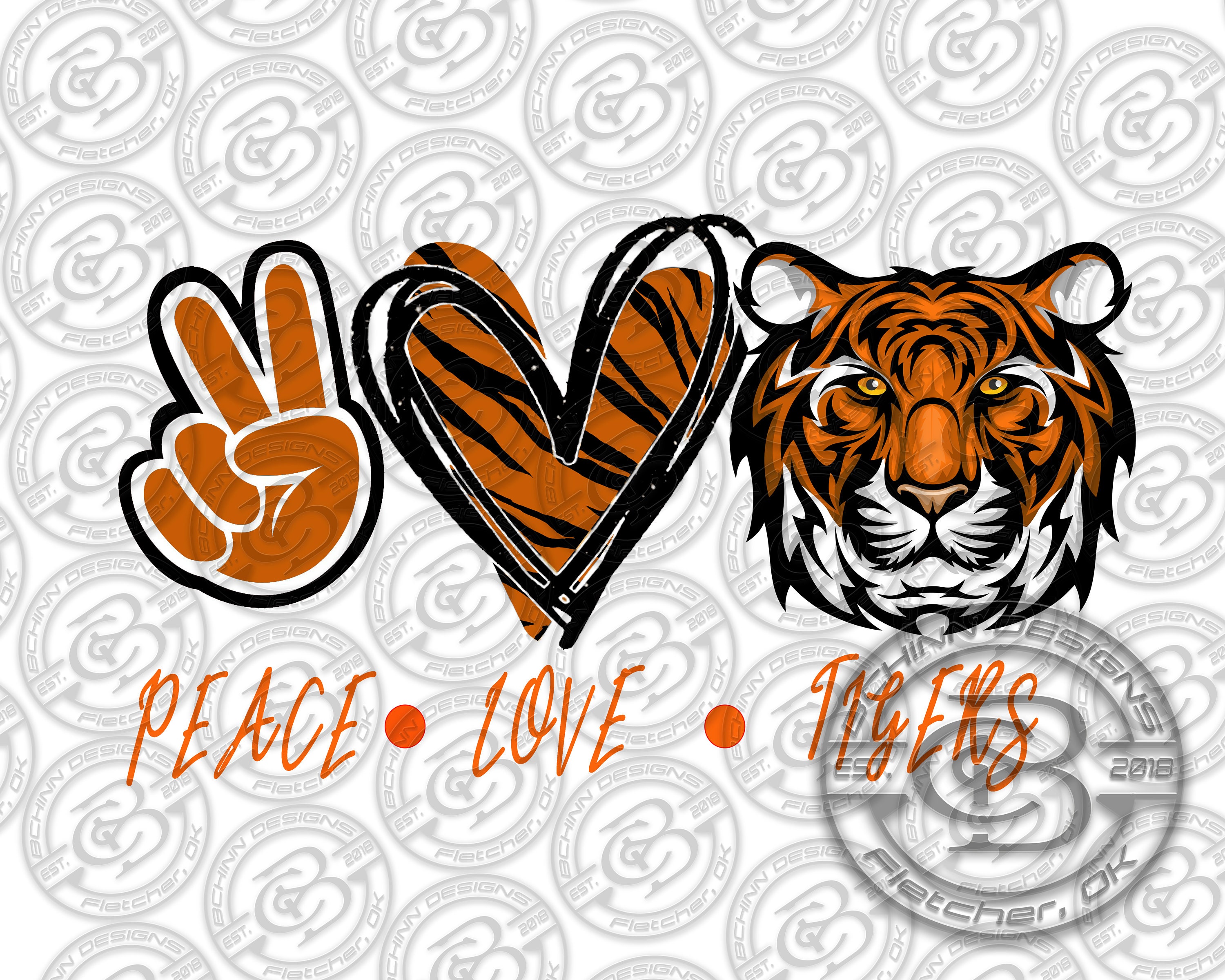 Peace Love Tigers, Digital Design, PNG Image, JPEG, Sublimation Design ...