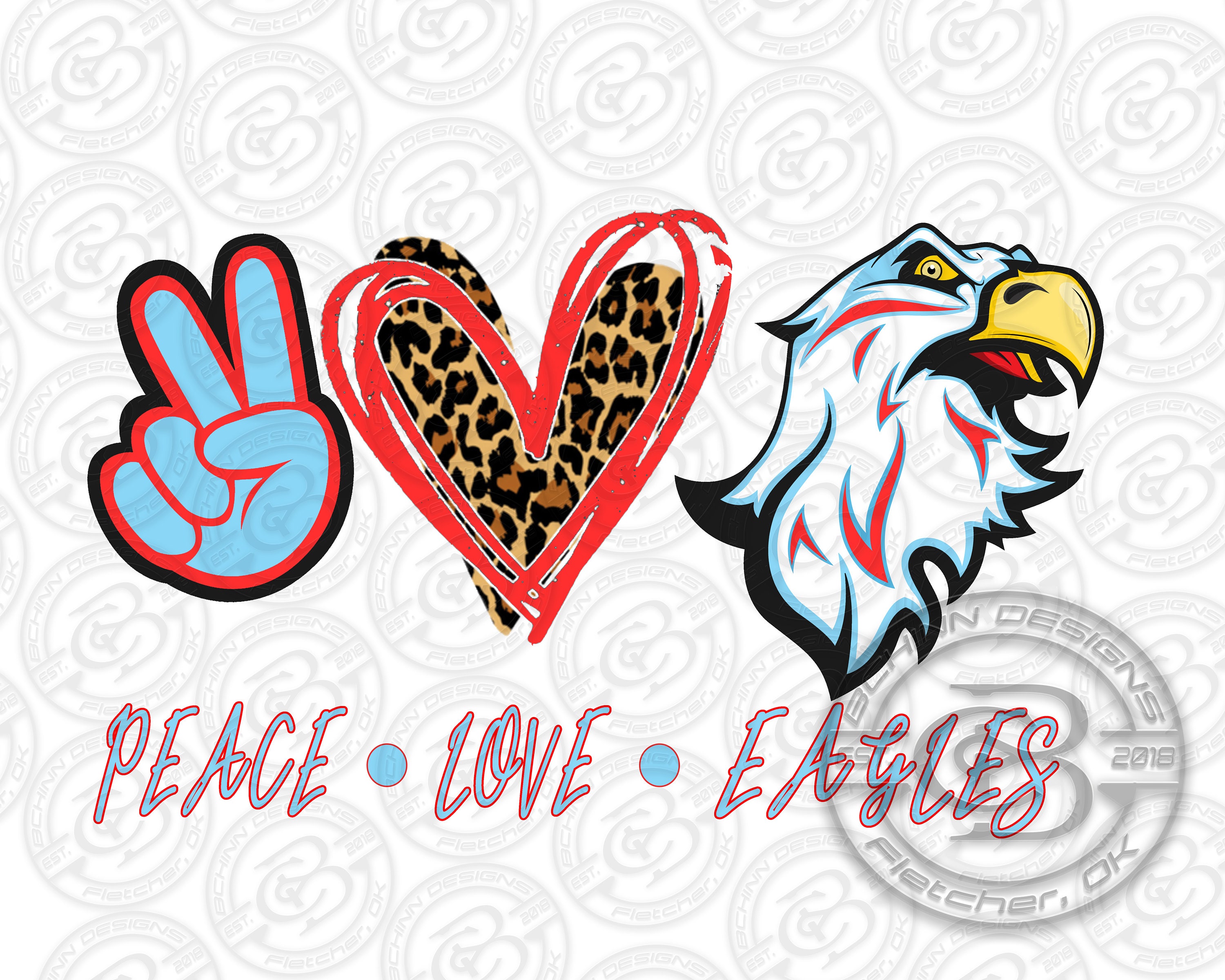 Peace Love Eagles, Digital Design, PNG Image, Sublimation Design - Etsy